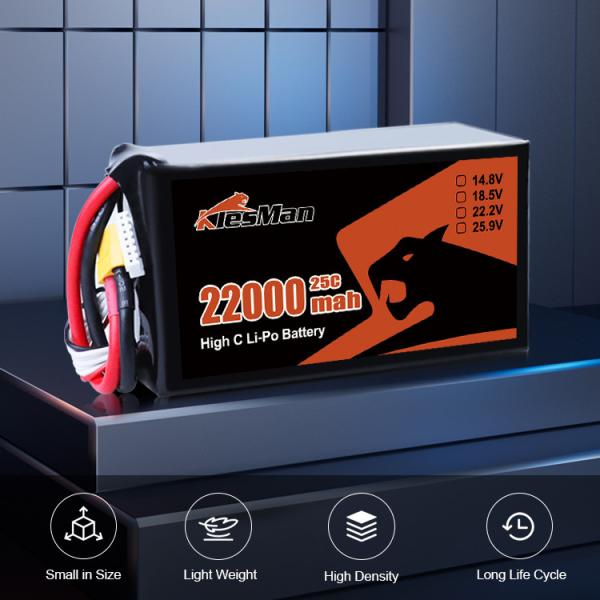Λιπό FPV Drone Battery 6S 22.2V 22000mAh UAV μπαταρίες για αγώνες FPV Drone με σύνδεσμο XT60