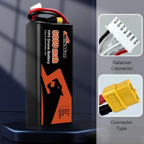 Quality Molicel 6S2P P45B Battery Pack 9000mAh Capacity 900g for FPV 7inch 10inch Drone for sale
