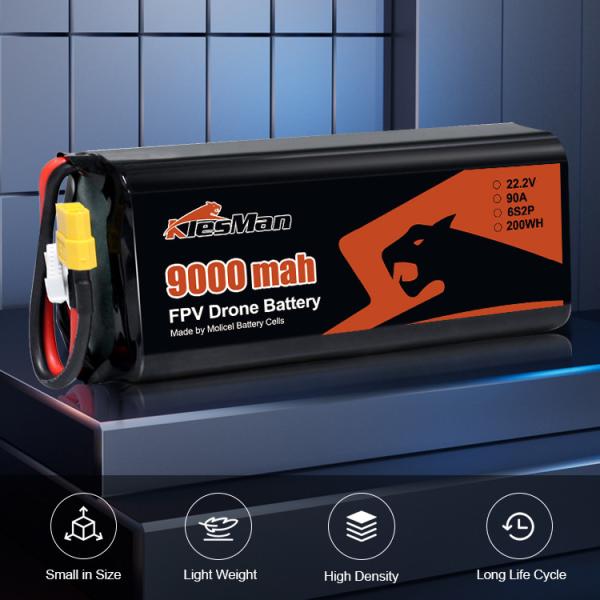 Quality Molicel 6S2P P45B Battery Pack inr-21700 9000mAh 900g for 7inch 10inch FPV drone for sale