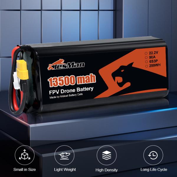 Quality FPV Drone Batteries Molicell P45B  6S3P 22.2V 13500mAh  7inch 10inch FPV RC Drone Batteries for sale