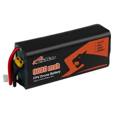 중국 FPV 드론 배터리 모리셀 6S2P P45B 22.2V 리?? 이온 배터리 팩 inr-21700 9000mAh 900g 7인치 10인치 FPV 드론 판매용