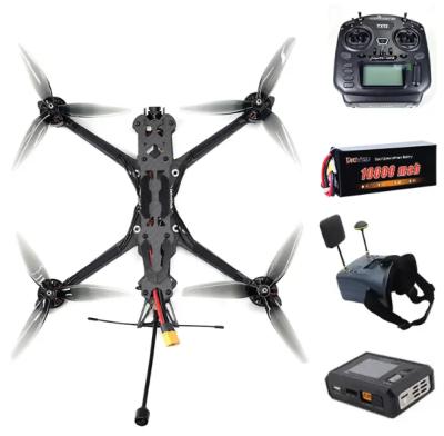China FPV Drone 7inch  Kit Carbon Fiber Frame Drone F4 V3 Flight Control 50A ESC 1500KV Motor 1300mW 5.8G 40CH VTX ELRS 6S2P 8000mah Battery for sale