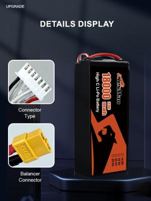 China FPV Drone Battery  LiHV 18000mAh 6S 22.8V 70C 140C XT90S RC LiPo Battery for RC Car Drone RC Boat Soft Pack for sale