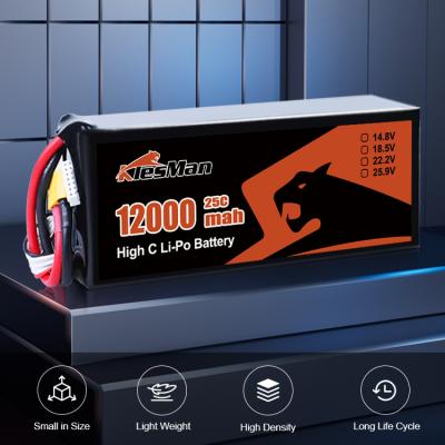 China Fpv Lipo Drone Battery XT60 6S 9000mAh 10000 12000mAh 22.2V Lithium Polymer Pack  Drone Batteries for sale