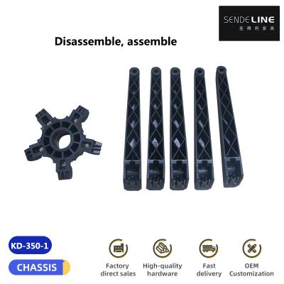 中国 新しい解体 Bifmaテストを通過 黒いナイロン回転椅子 取れる足とキャスター 販売のため