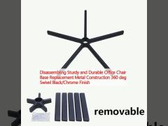 Ontmanteling Robuuste en duurzame kantoorstoel basis vervangende metalen constructie 360 graden draaiend zwart/chroom afwerking