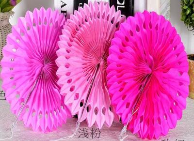 China Party Decoration Customized Hot Sale Tissue Paper Fans Hanging Paper Fan for Wedding Decorations for sale