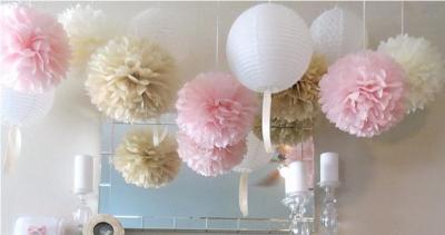 China Handmade Wedding Paper Pom Poms Ball Flowers for Wedding Decoration for sale