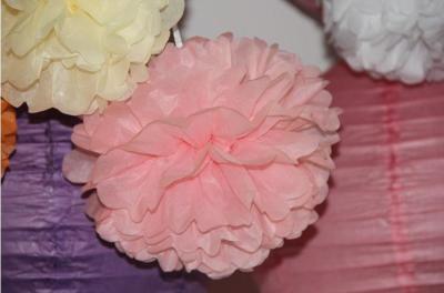 China Tissue Paper Craft Pom Pom Wholesale Round Paper Flower for Wedding for sale