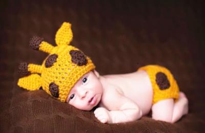 China Newborn Fawn Bonnet and Pant Sets Knit Baby Overall Crochet Baby Hooded Romper Fawn Baby Hat for sale