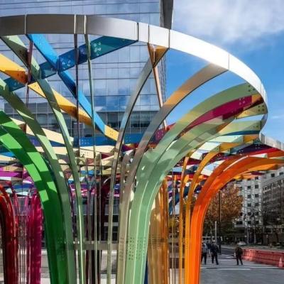 China Custom Fabricated Stainless Steel Canopy Metal Crafts For Architectural Facades Urban for sale