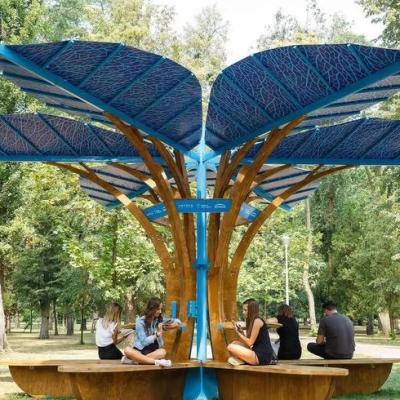 China Custom Stainless Steel Sculptural Canopy For Park Public Square Modern Architecture Shade for sale