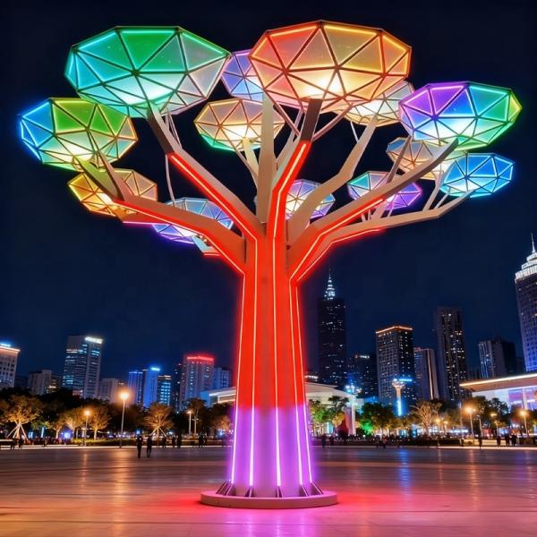 Quality LED Geometric Art Tree Lights, Outdoor Waterproof Lighting, Creative Commercial Street Decoration for square Night Scene for sale