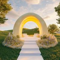 Quality Floral Ceremony Arch Stainless Steel Wedding For Vineyard Resort Weddings for sale