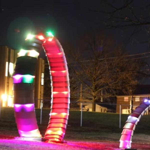 Quality Custom Interactive LED Circle Sculpture Motion Sensor Installation for Public for sale