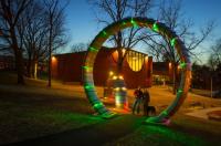 China Custom Interactive LED Circle Sculpture Motion Sensor Installation for Public Parks for sale
