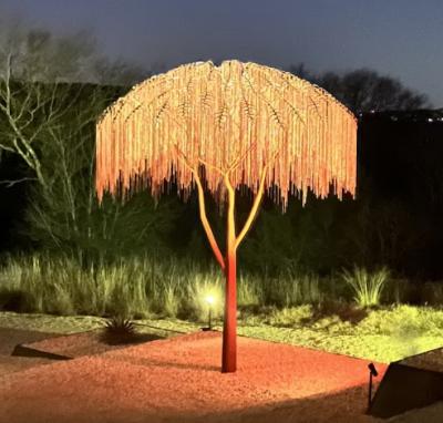China A Vibrant Willow Tree, with Built-in LED Lighting a Modern Outdoor Art Structure for sale
