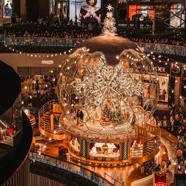 Quality Giant Sparkling Christmas Crystal Ball - Architectural Stainless Steel Installation for Commercial Centers for sale