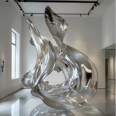 China Customizable Stainless Steel Sculpture with Polished Mirror Surface and Hand-Forged Craftsmanship for sale