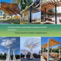 China Tailored Lighted Stainless Steel Tree Arbor with Canopy for Building Adaptability for sale