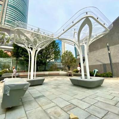 China Illuminated Leaf Pavilion - LED Integrated Stainless Steel Shade for Evening Ambiance for sale