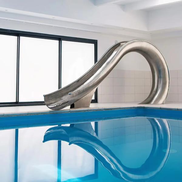 Quality Custom Artistic Pool Slide Sculpture Stainless Steel Water Slide For Luxury Hotels Resorts for sale