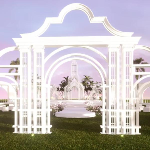 Quality Solar Aligned Ceremony Altar Permanent Wedding Structure With Seasonal Light for sale