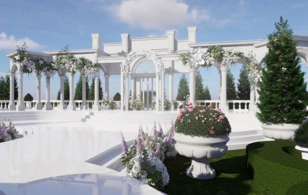 Quality Solar Aligned Ceremony Altar Permanent Wedding Structure With Seasonal Light for sale
