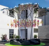 Quality Stainless Steel Wind Art Tree Sculpture with Moving Colorful Leaves - Modern for sale