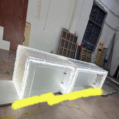 China Custom Ice Counter  Luminous Installation Collection - Illuminated Ice Block Tables & Benches for Restaurants for sale