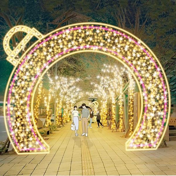 Quality High Quality Steel Acrylic LED Light Tunnel Motif Arch Sculpture Holiday Wedding Decor IP65 Rated Thanksgiving Christmas for sale
