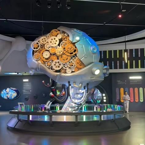 Quality Mechanical Brain - Kinetic Interactive Sculpture for Tech Spaces & Corporate Environments | Custom Industrial Art Installation for sale