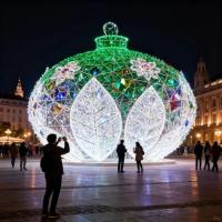 Quality Large scale Light Sculpture with dynamic stainless steel design and color for sale