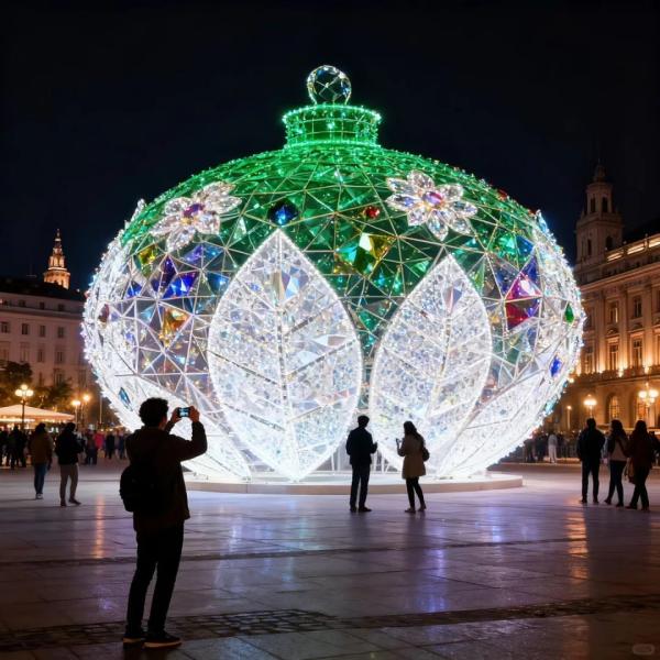 Quality Large scale Light Sculpture with dynamic stainless steel design and color shifting effects perfect for mall decoration and display for sale