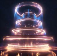 Quality Multicolor LED Light up Circular Waterfall Fountain, Modern Outdoor Tiered Water for sale