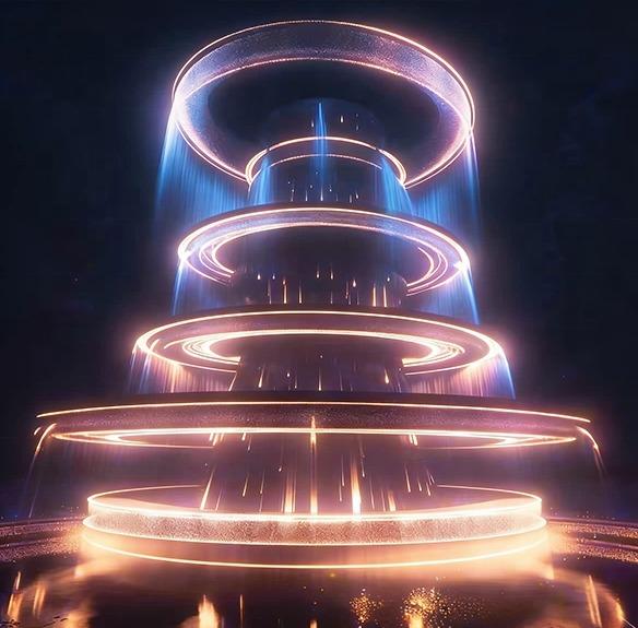 Quality Multicolor LED Light up Circular Waterfall Fountain, Modern Outdoor Tiered Water Feature with Pump for sale