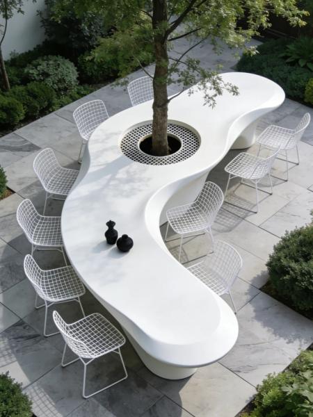 Quality Modern Minimalist Tree Bench Integrated Seating Planter Solutions For Commercial Public Spaces for sale