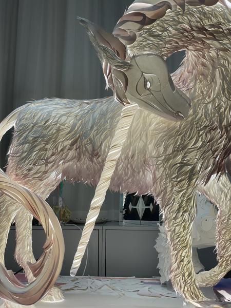 Quality Customized Large Scale 3D Paper Sculpture with RGB DMX 512 Lighting for Art Installation for sale
