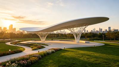 China Modern Stainless Steel Park Pavilion with Customizable LED Lighting for Outdoor Shelters for sale