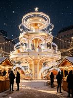China Interactive 15M High Christmas Carousel Holiday Installation with Precision Compression Molding for sale