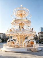 China Interactive 15M High Christmas Carousel Holiday Installation with Precision Compression Molding for sale