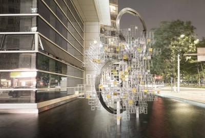 Cina Art Abstract Decorative Metal Sculpture moderno all'aperto per costruzione in vendita