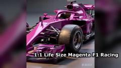 Logo-Free 1:1 Life Size Magenta F1 Fiberglass Racing Car Model