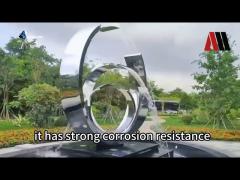 custom stainless steel lotus flower sculpture art installation outdoor decorative modern garden yard