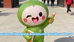 Life Size Cartoon Mascot Fiberglass Sculpture | Weather Resistant Outdoor Decor for School, Park & M