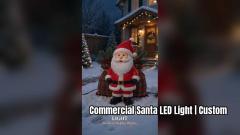 Small Outdoor Santa Claus LED Motif Light | Waterproof Commercial Christmas Display for Mall & Park