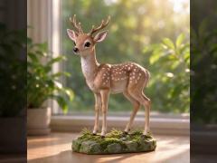Custom Life Size Sika Deer Resin Sculpture, Large Animal Statue for Garden & Hotel Landscape