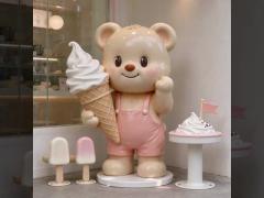 Life Size Fiberglass Bear Sculpture | Custom Decor for Ice Cream Shop & Mall