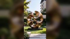 Two-Tone Stainless Steel Abstract Sculptures | Outdoor Public Landscape Art for Mall, Park