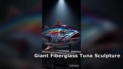Custom Life Size Fiberglass Giant Tuna Sculpture for Park, Mall & Aquarium Decoration